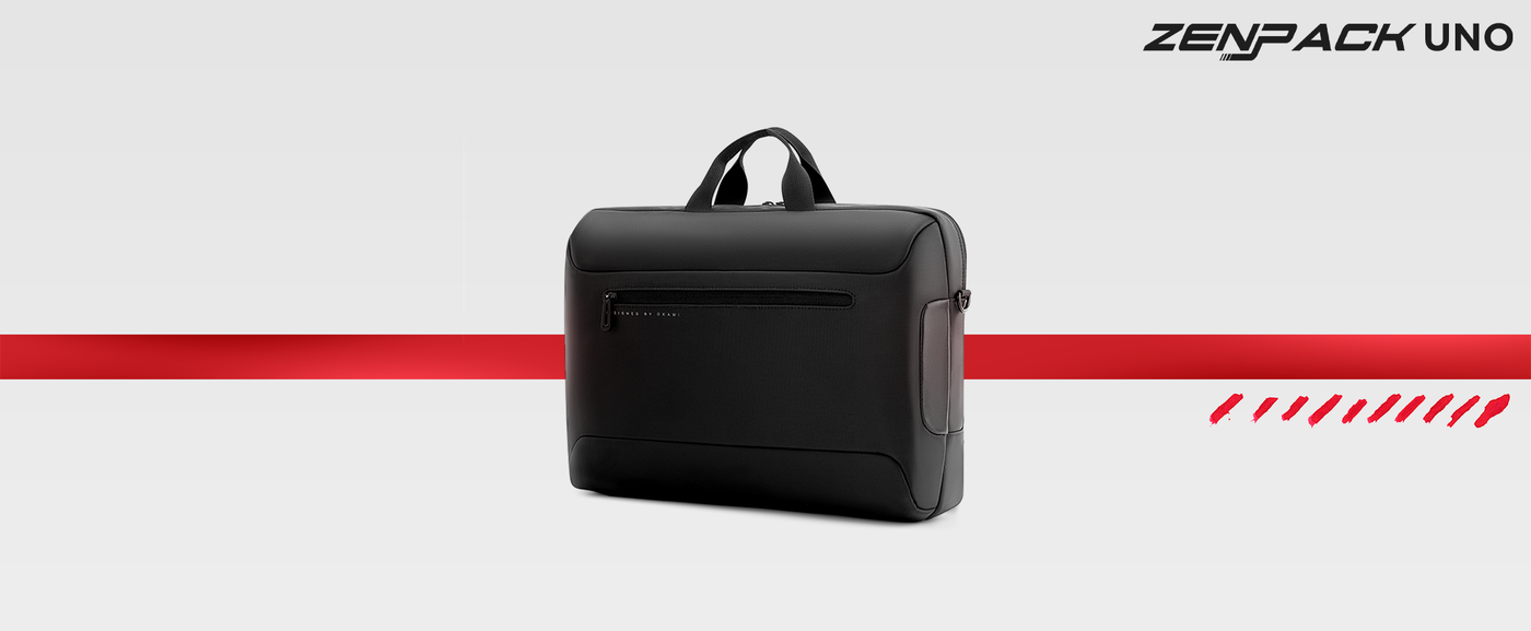 ZenPack UNO Minimal Black Messenger Bag X Briefcase for Laptops up to