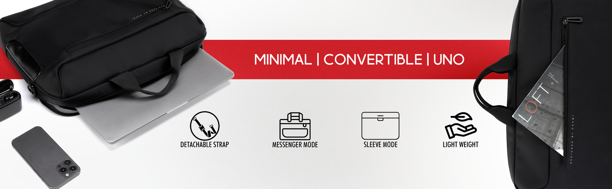 Okami ZenPack UNO Minimal Laptop upto 15.6" Messenger Bag X Briefcase