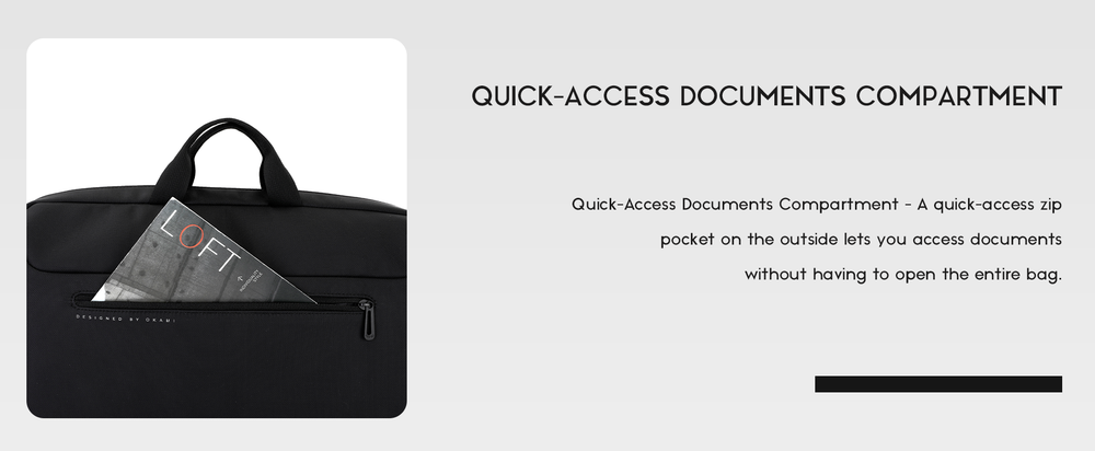 ZenPack UNO Minimal Black Messenger Bag X Briefcase for Laptops up to
